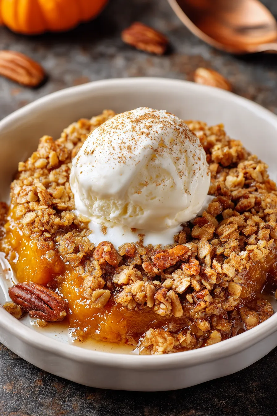 Spiced Baked Pumpkin Crisp with Crunchy Topping – Yummy Casa