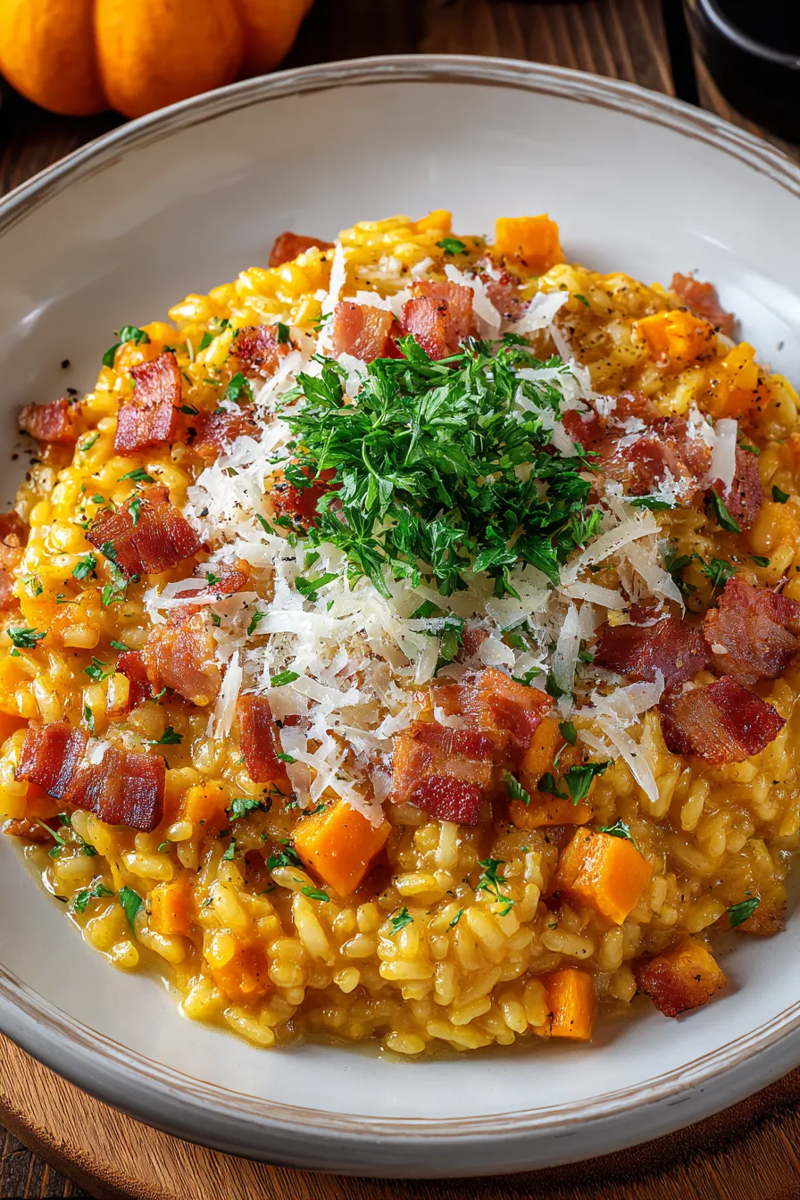 Pumpkin Risotto with Bacon & Parmesan – Yummy Casa