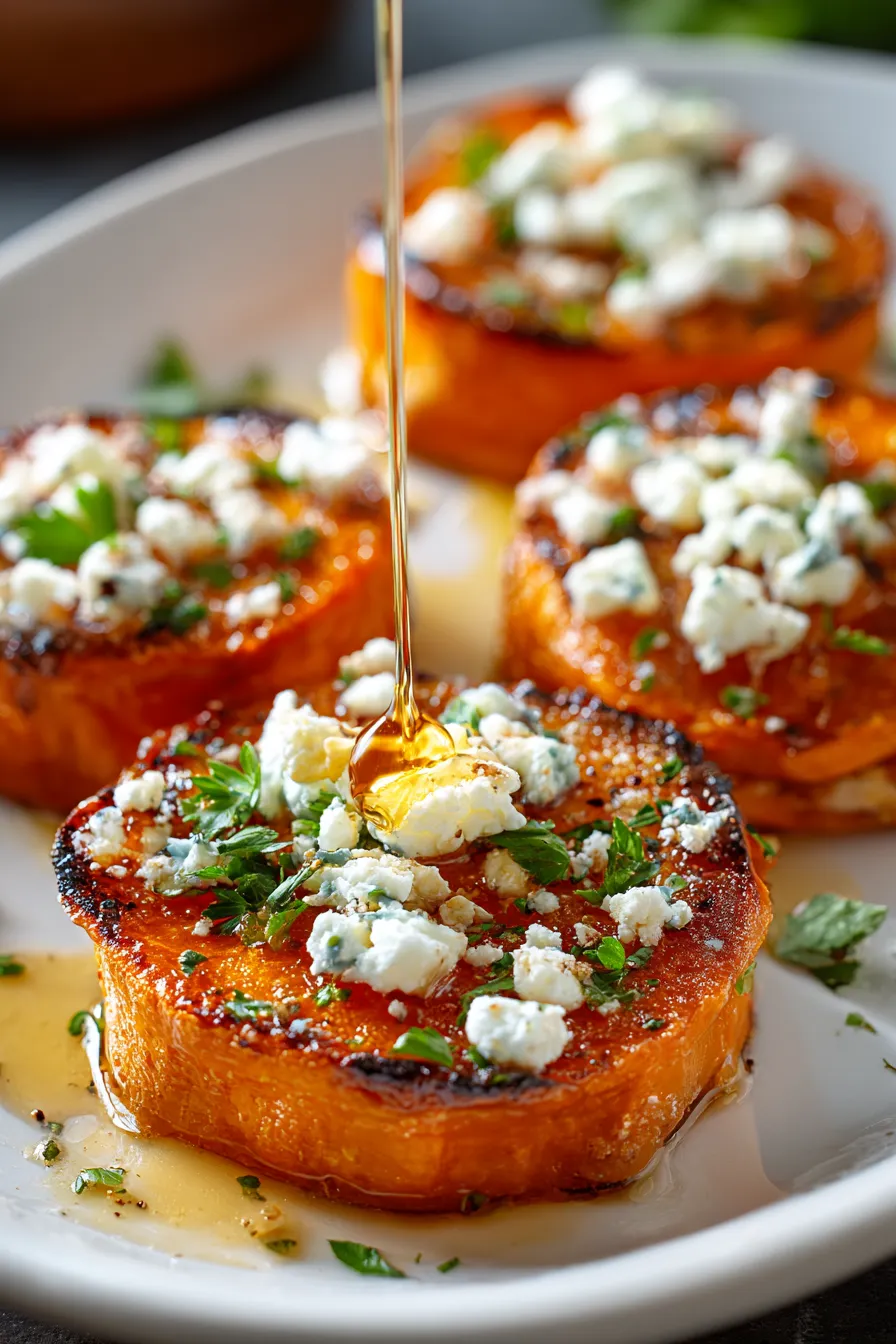 Roasted Sweet Potato Rounds with Honey & Feta – Yummy Casa