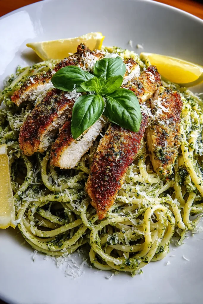 Pesto Pasta with Parmesan Chicken – Yummy Casa