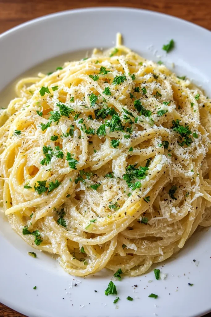 Creamy Cheesy Garlic Parmesan Spaghetti – Yummy Casa