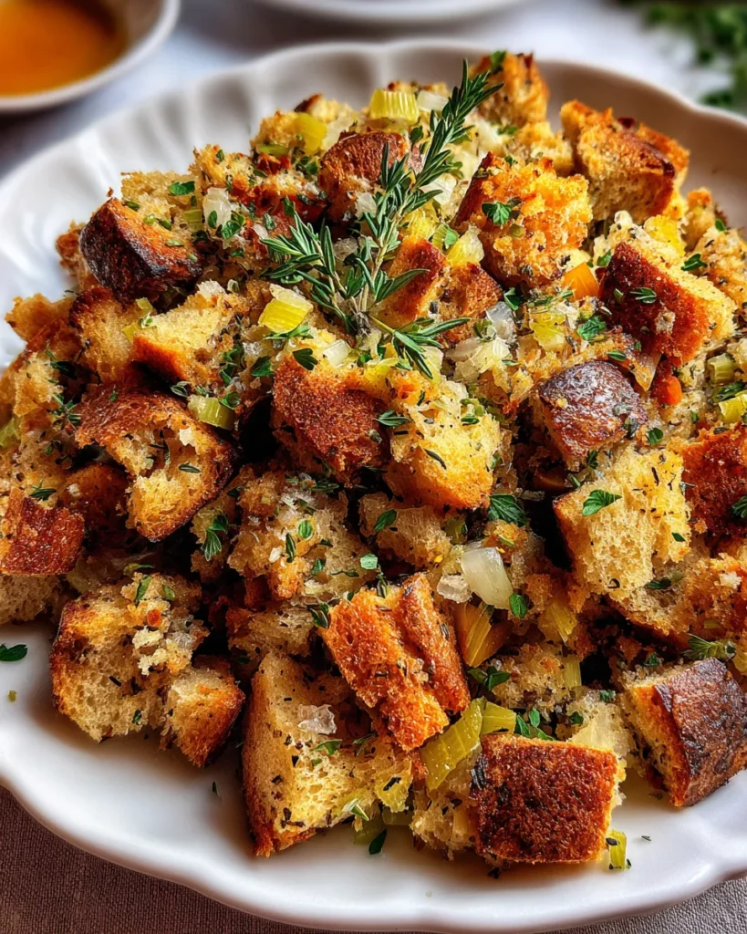 Savory Herb-Infused Thanksgiving Stuffing with Toasted Bread Crumbs ...