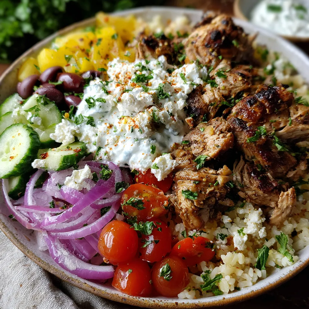 Greek Chicken Gyro Bowls – Yummy Casa