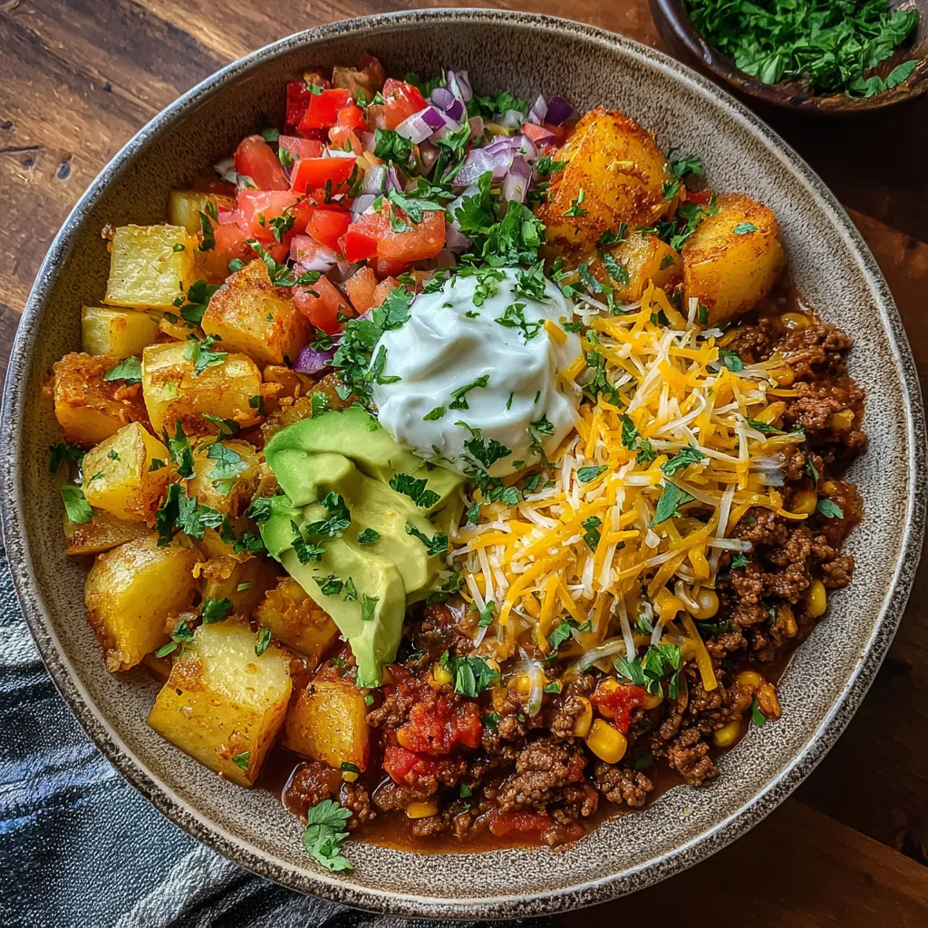 Ground Beef & Potato Taco Bowl – Yummy Casa