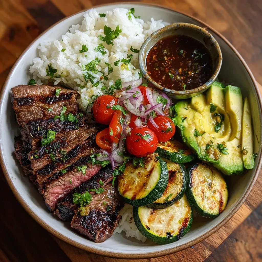 Grilled Steak Bowl with Grilled Zucchini – Yummy Casa